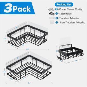 Bath | Corner Shower Caddy 3 Pack Rustproof Stainless Steel Bathroom ...